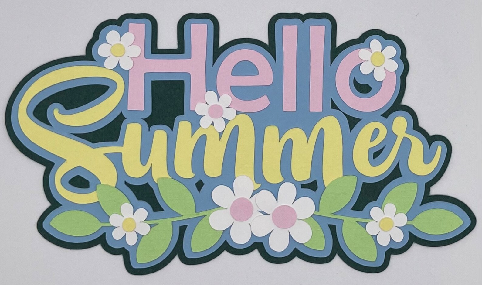 Summertime Hello Summer Handmade Paper Piecing Scrapbook Embellishment ...