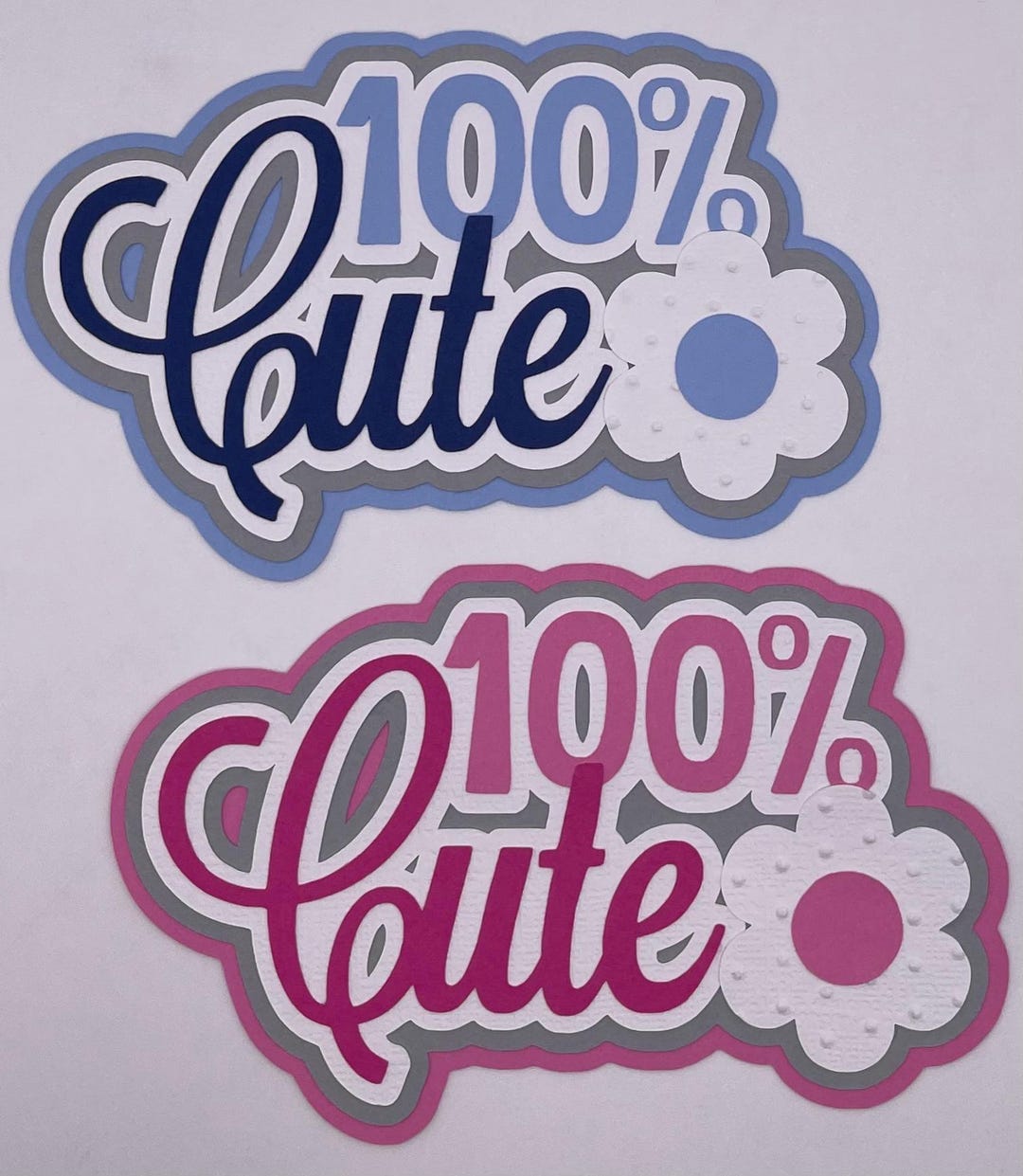 100% Cute Title - Handmade Paper Piecing Scrapbook Embellishment Die ...