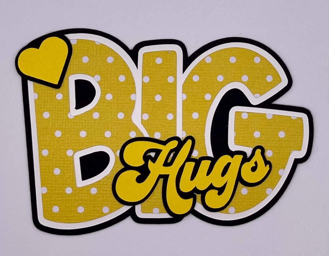 Big Hugs Title Handmade Paper Piecing Scrapbook - Etsy