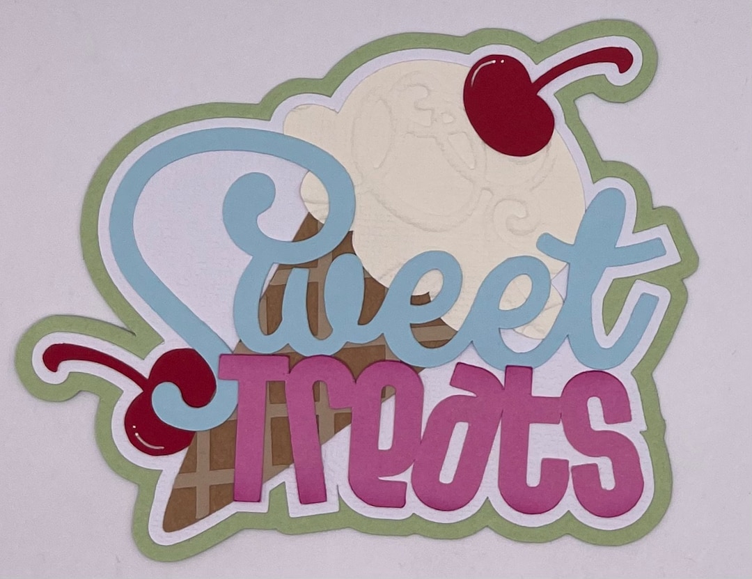 Sweet Treats Ice Cream Title - Handmade Paper Piecing Scrapbook ...