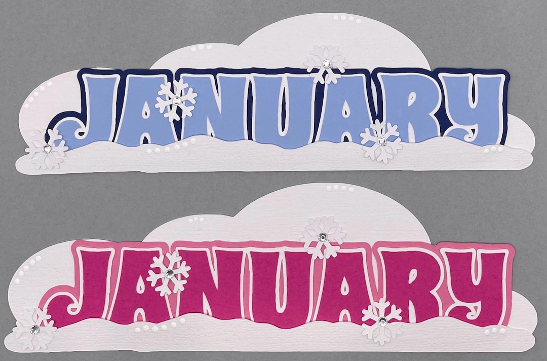 Months - January - Handmade Paper Piecing Scrapbook Embellishment Die ...