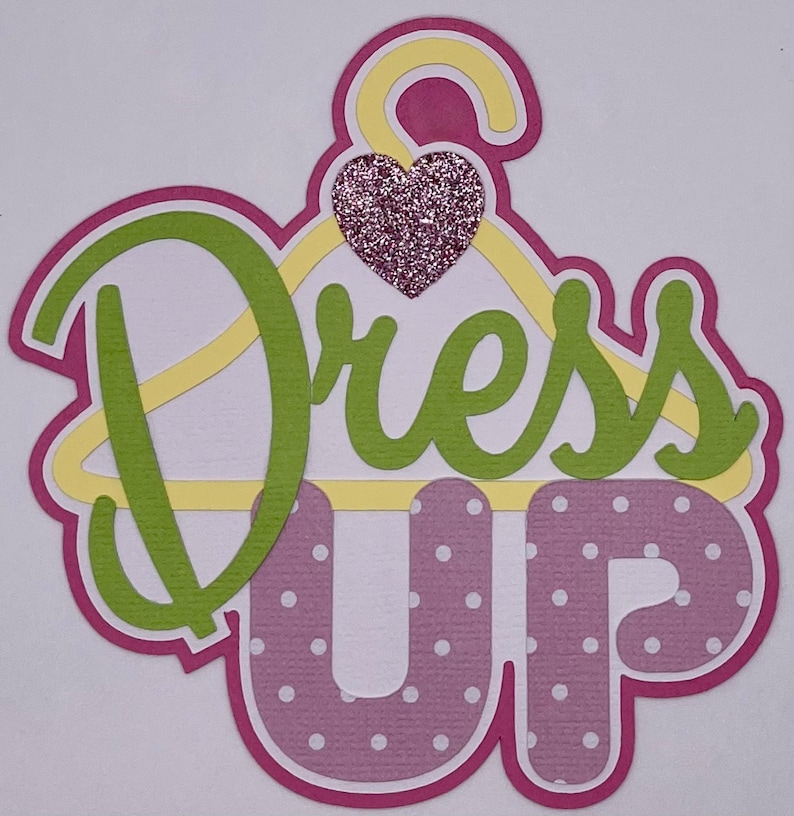 Dress up Title - Handmade Paper Piecing Scrapbook Embellishment Die ...