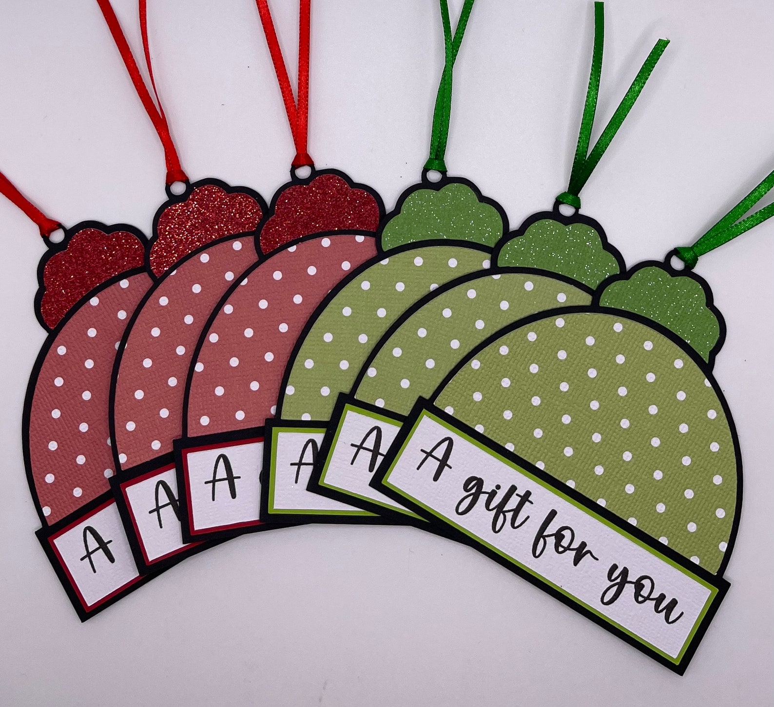Christmas/holiday Tags 6 Handmade Winter Hat Tags - Etsy