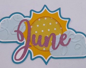 Months - August Title - Handmade Paper Piecing Scrapbook Embellishment ...