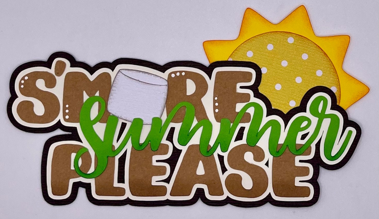 Summertime S'more Summer Please Title Handmade Paper Piecing Scrapbook ...