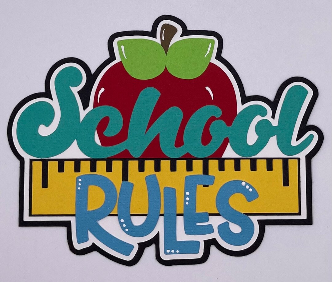 School - School Rules Title - Handmade Paper Piecing Scrapbook ...