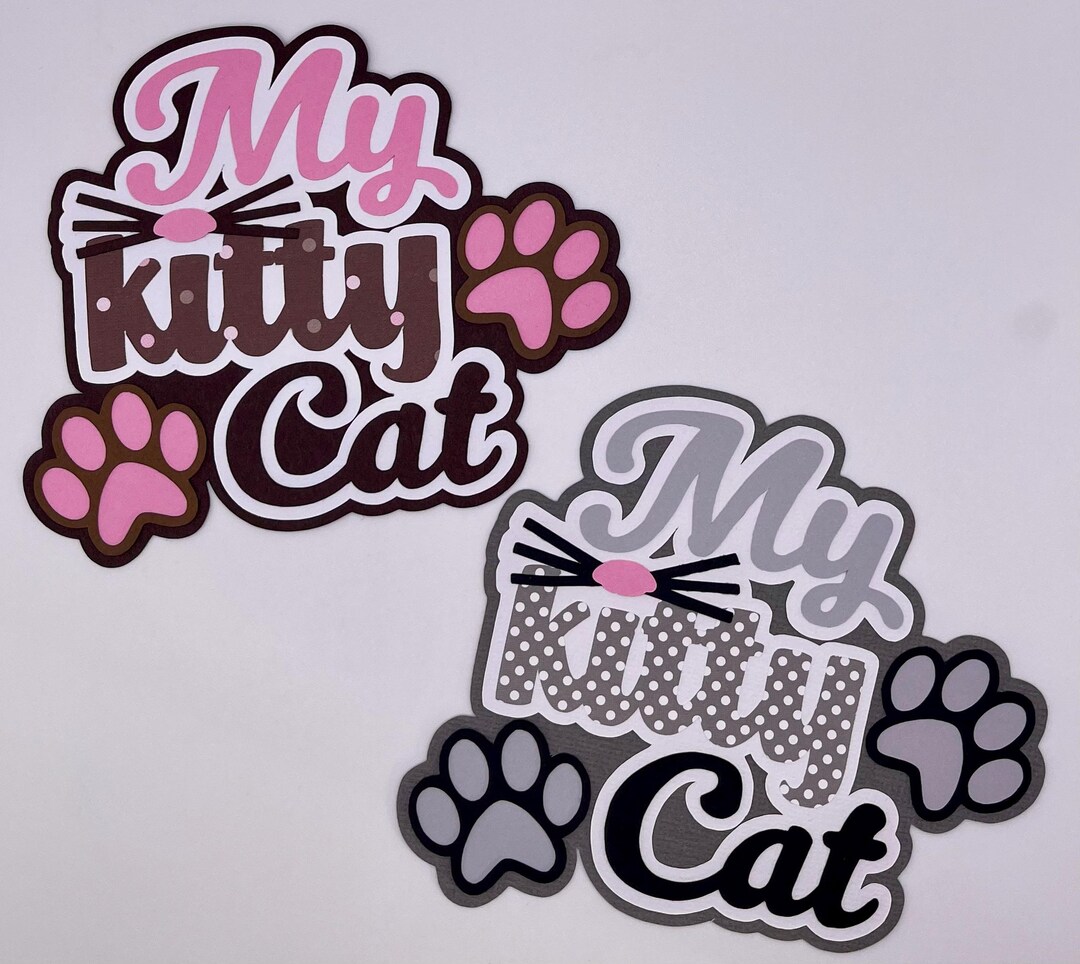 Animals - My Kitty Cat Title - Handmade Paper Piecing Scrapbook ...
