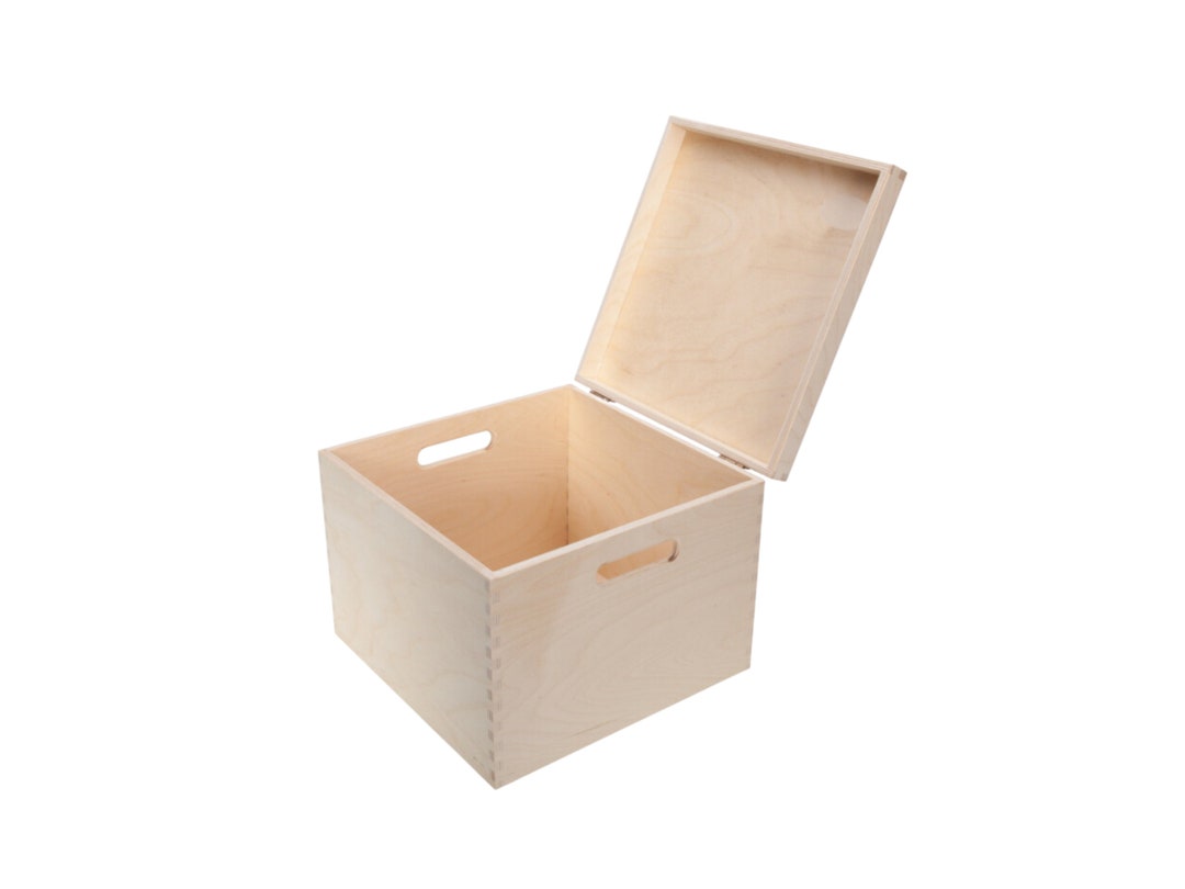 Handcrafted Unfinished Wooden Box With Lid Memory and Treasure Storage ...