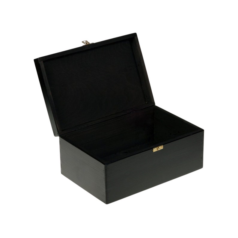 12''x8'' Black Box Wooden Chest - Etsy
