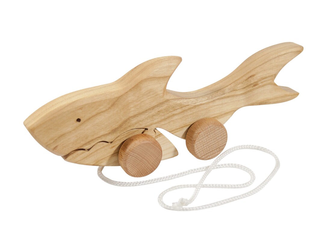Shark Fin Delight Eco-friendly Wooden Pull Toy - Etsy