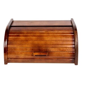 Rustic Dark Walnut Wooden Bread Box Vintage Inspired Bread Storage ...