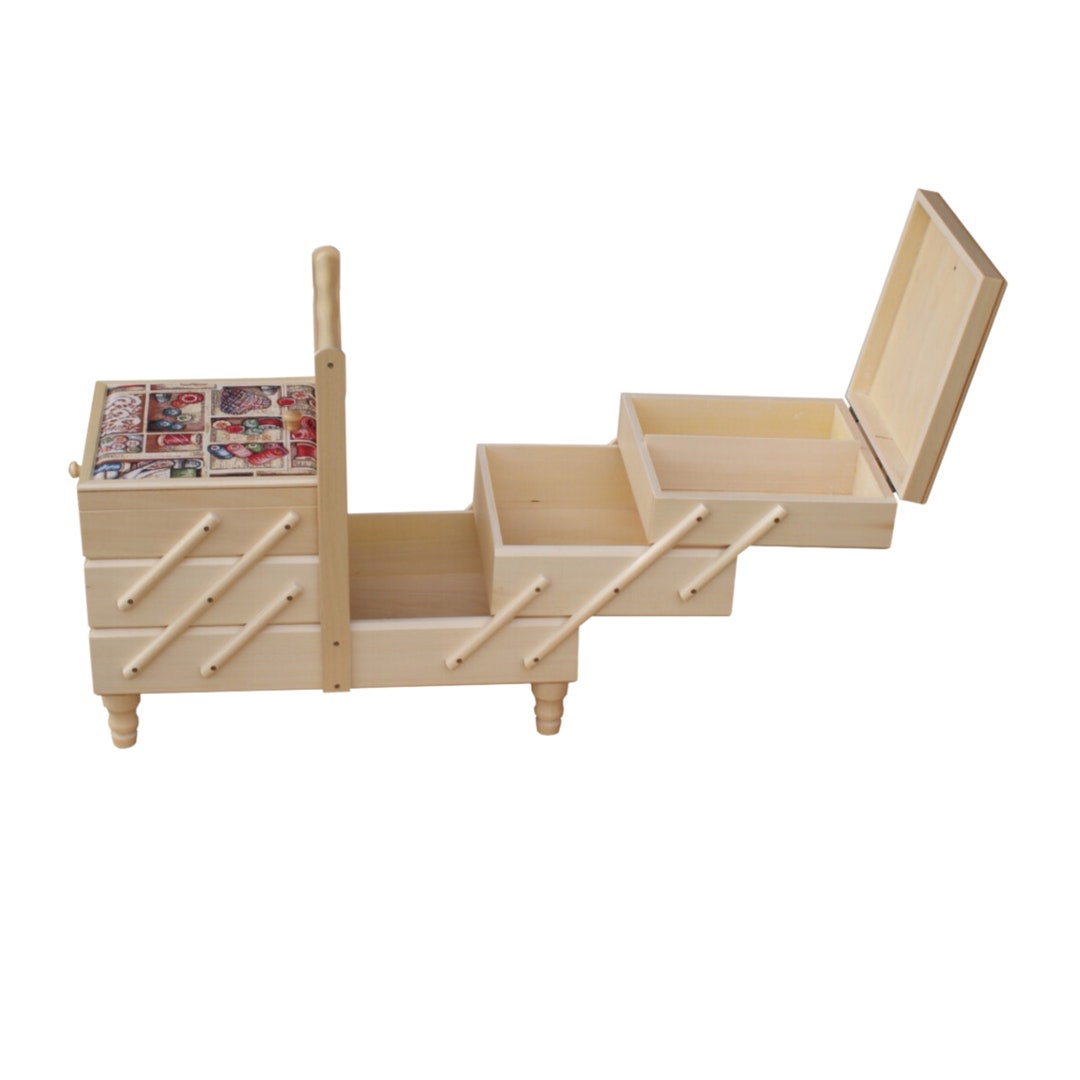 Extra Large Wooden Sewing Box Rustic Eco-friendly Craft Storage ...