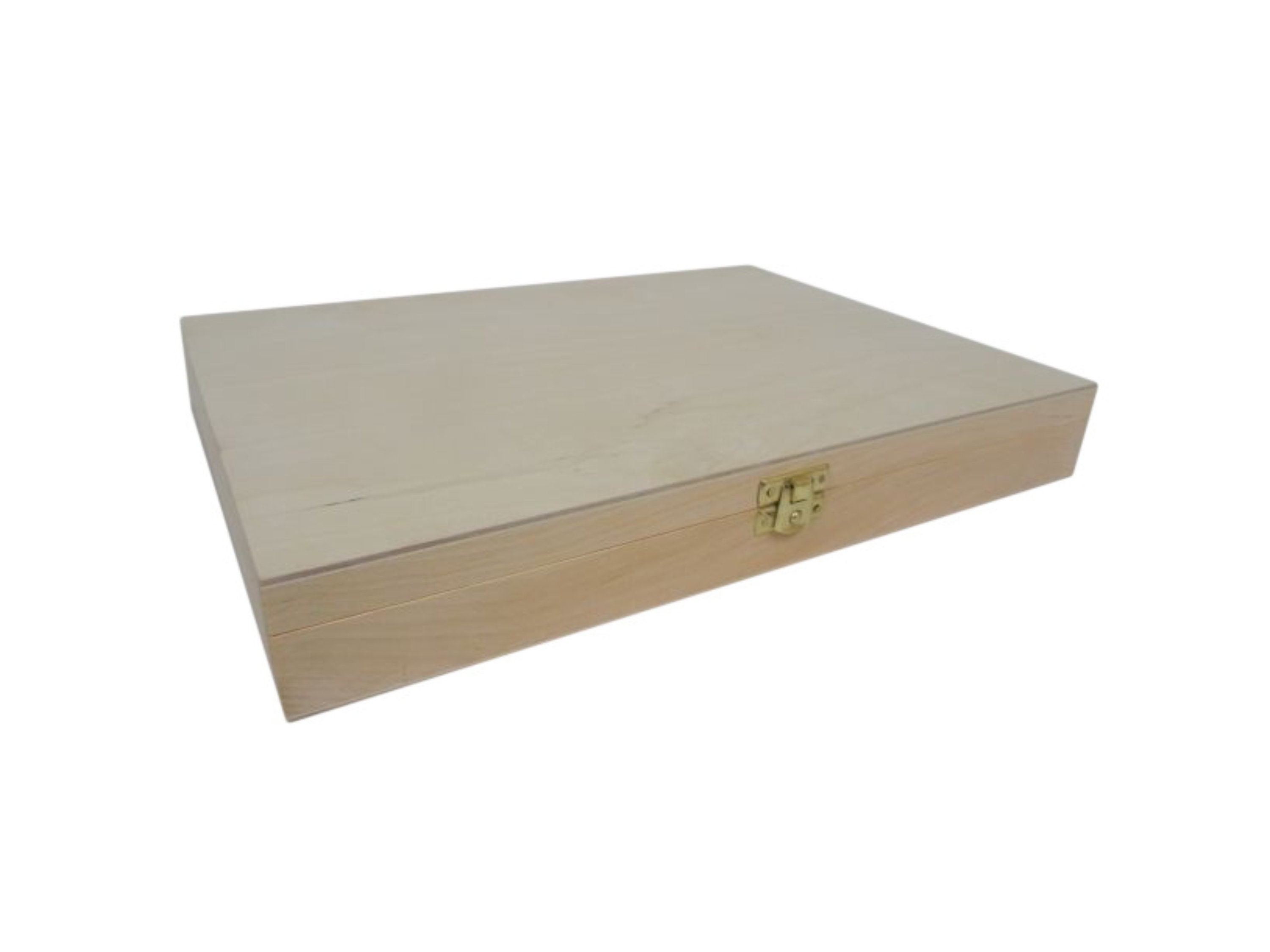 A4 Unfinished Wooden Box With Lid Multifunctional Keepsake Storage Box ...