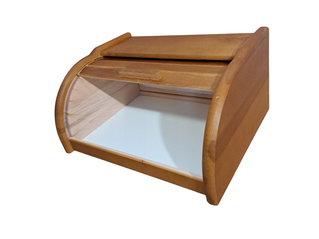 12''x10'', Rustic Oak Small Bread Box Elegant Countertop Wooden Bakery ...