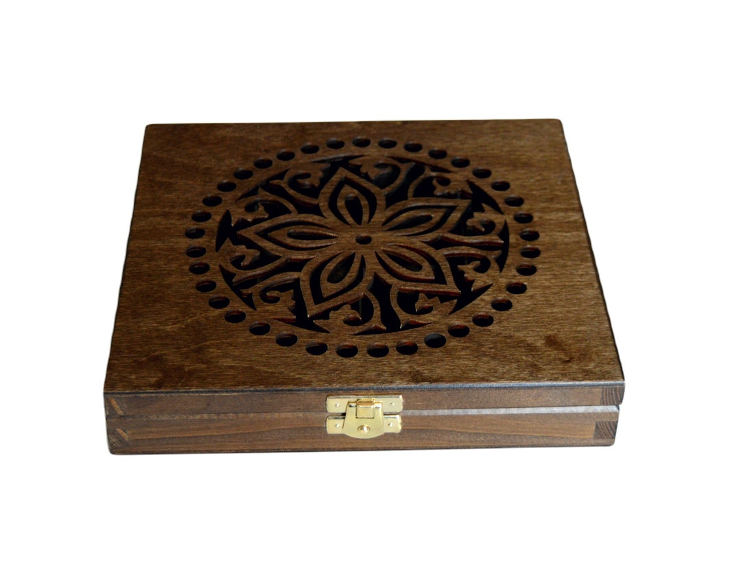 Wooden Brown Box With Compartments, Secret Compartment Box ,wooden ...