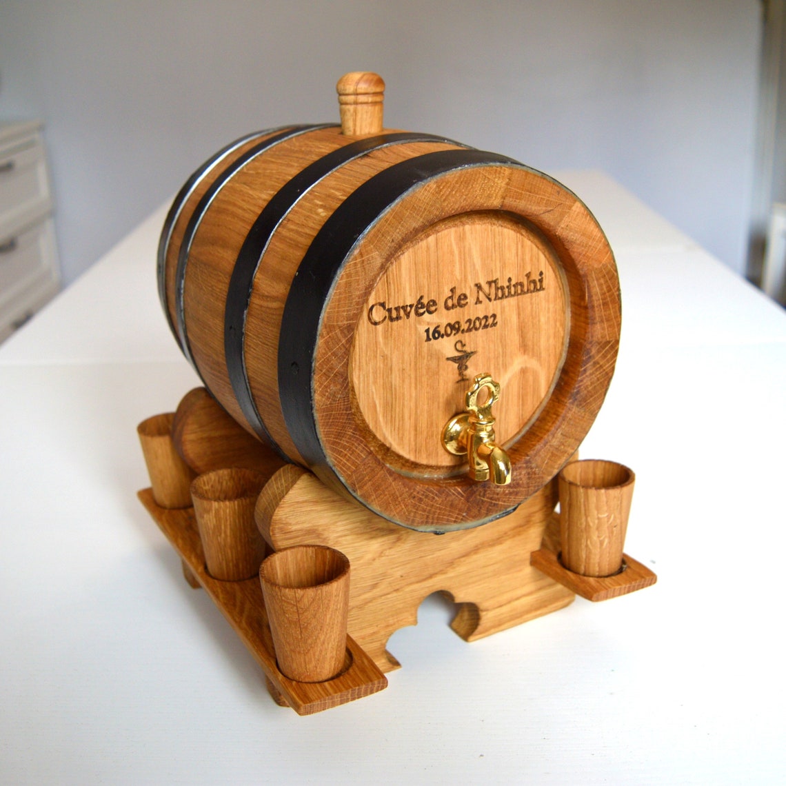 Personalized Whiskey Barrel With Caduceus for Pharmacy - Etsy