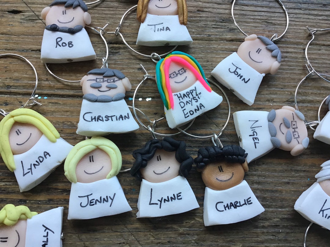 Wine Glass Charms, Personalised Wedding, Party, Dinner Party ...