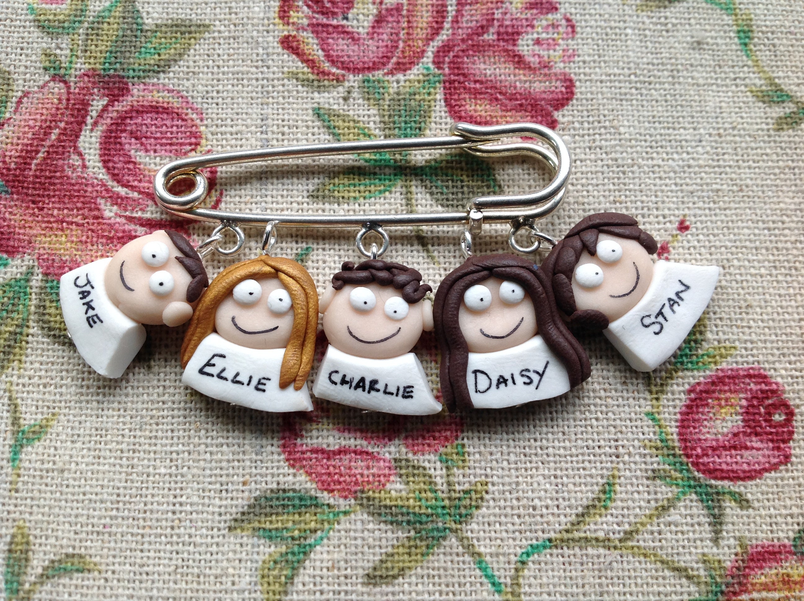 Family Tree Brooch Keepsake Gift Personalised Handmade Gift | Etsy