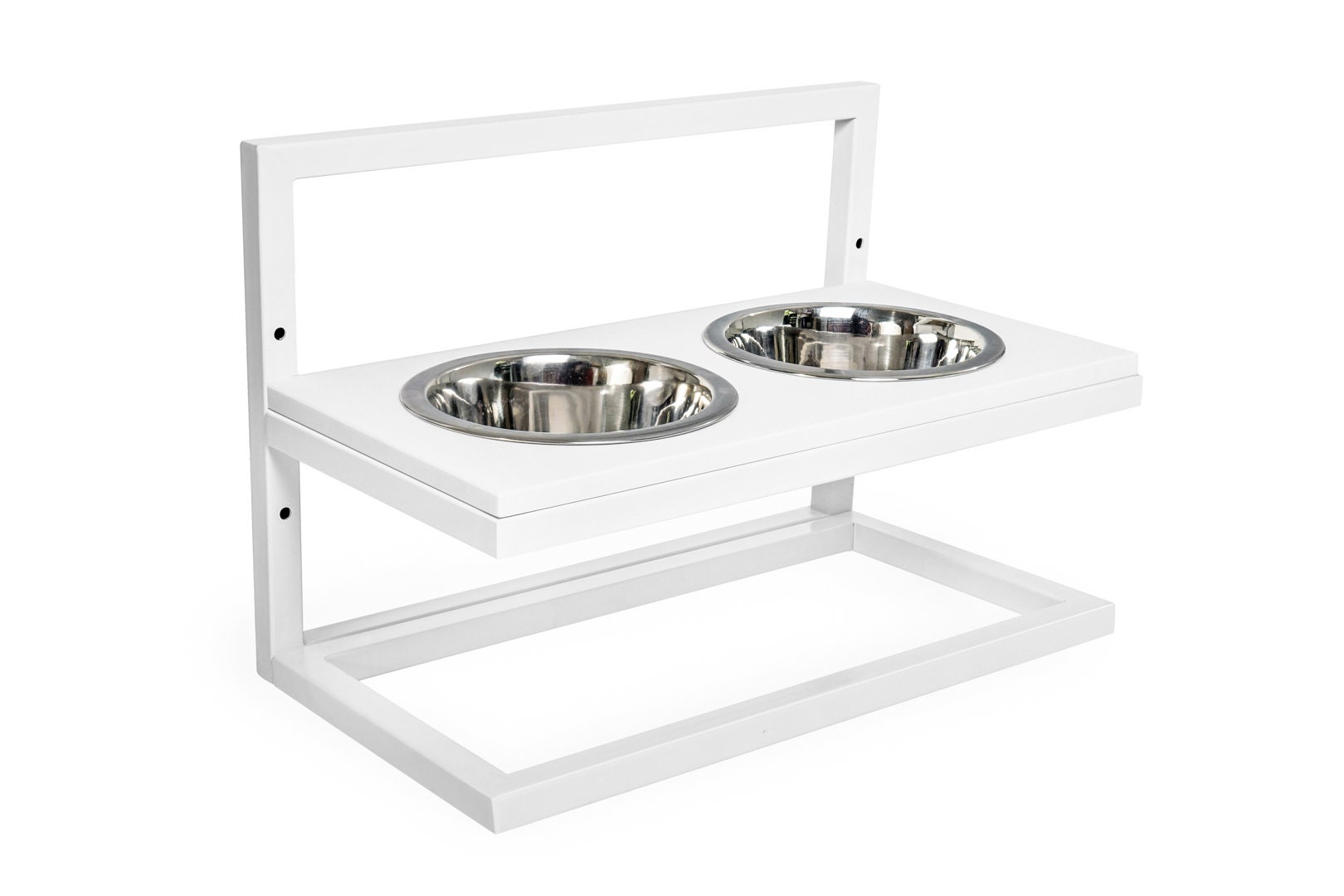 Dog Feeding Table With Faux Stone Tabletop, Dog Bowls Double Stand ...