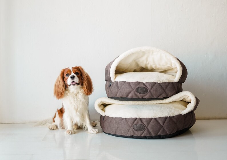 Pet Cave for Dog With Faux Fur Cuddle Cave Snuggle Cave - Etsy Norway