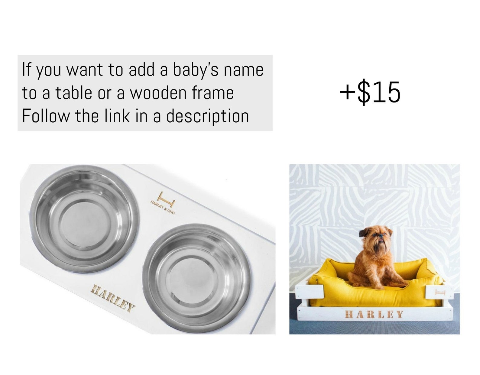 4" Elevated Dog Bowl Stand / Modern Feeding Stand / for Medium Breed ...