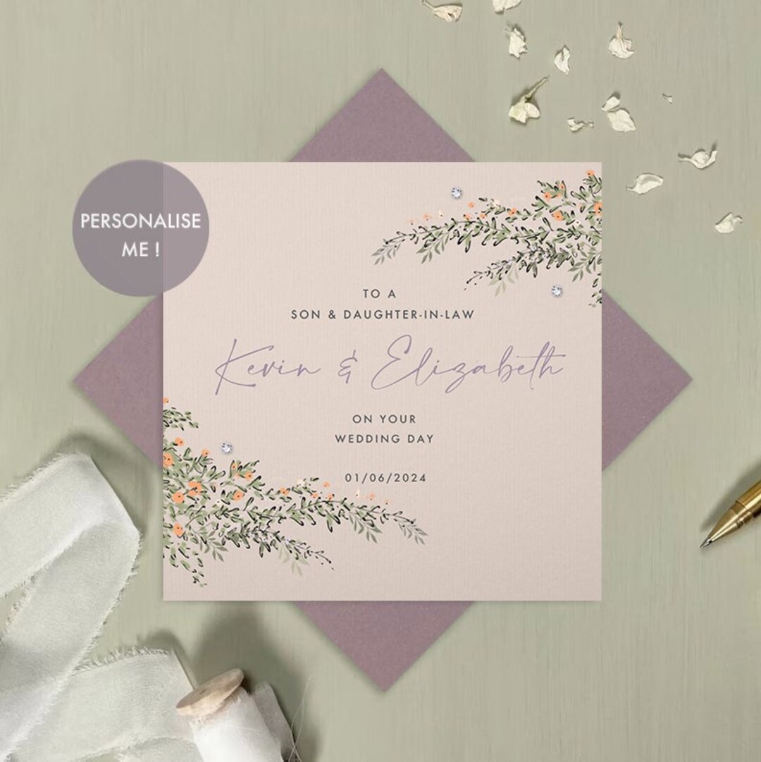 Personalised Wedding Card Forever Day Card Botanical Card - Etsy