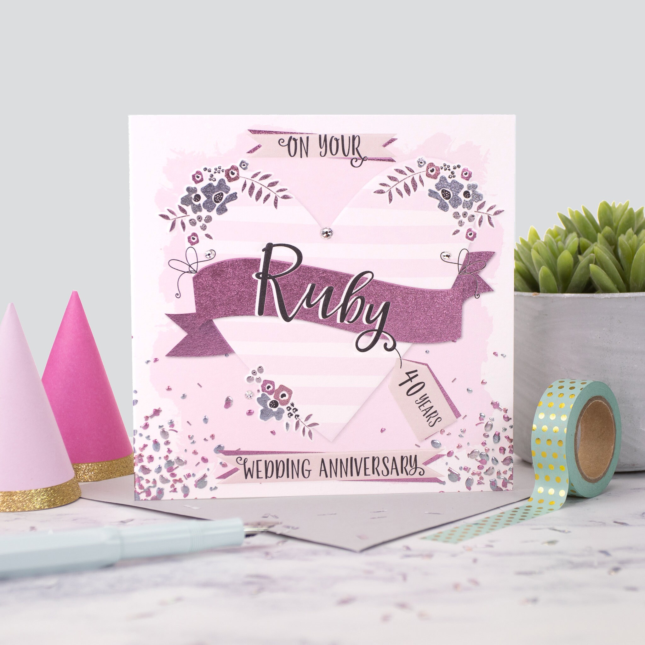 On your Ruby Wedding Anniversary Handfinished Anniversary | Etsy