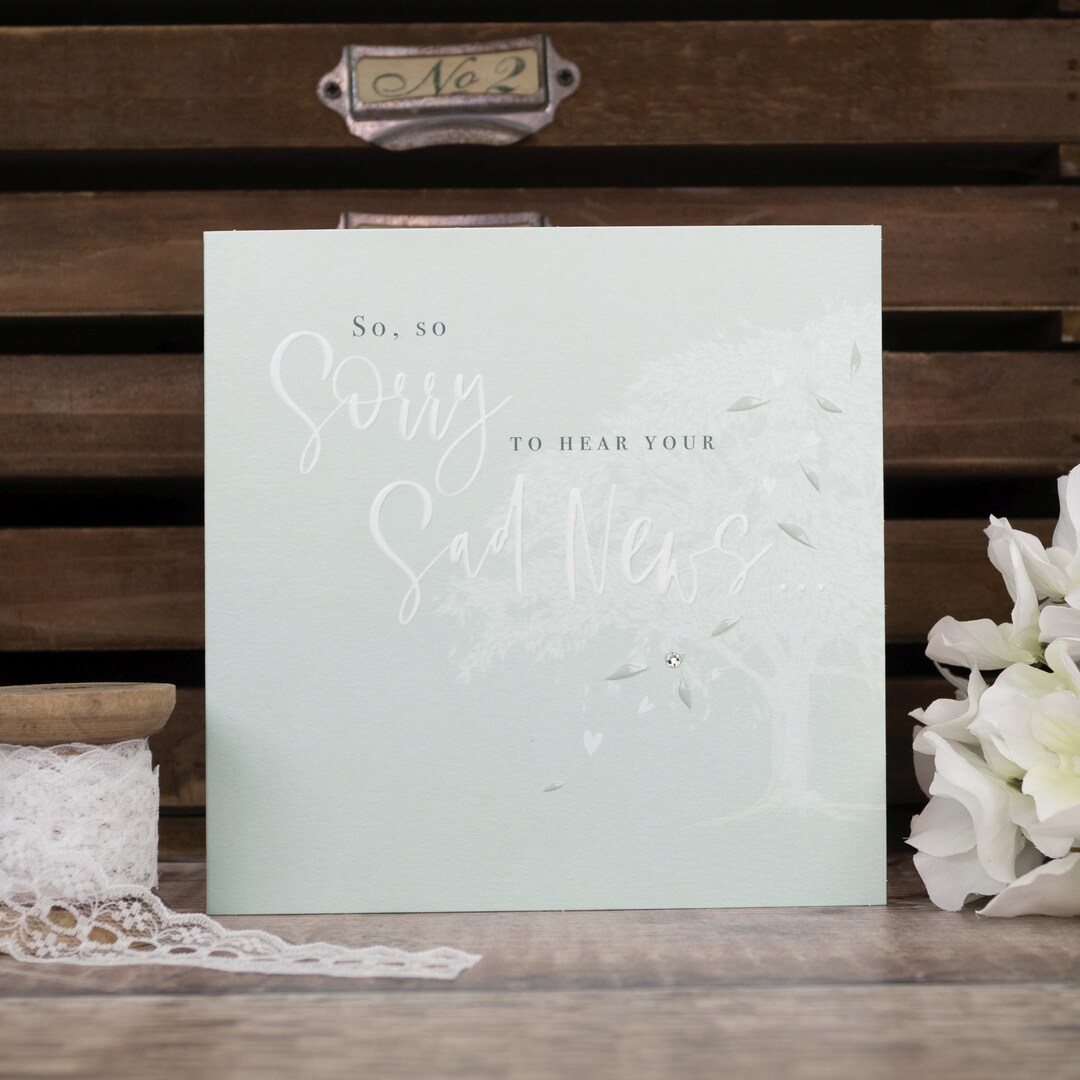 So, so Sorry to Hear Your Sad News Handfinished Sympathy Card With ...