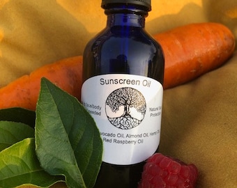Organic Sunscreen Oil Face & Body Oil Natural SPF Plant Based Reef Safe ...
