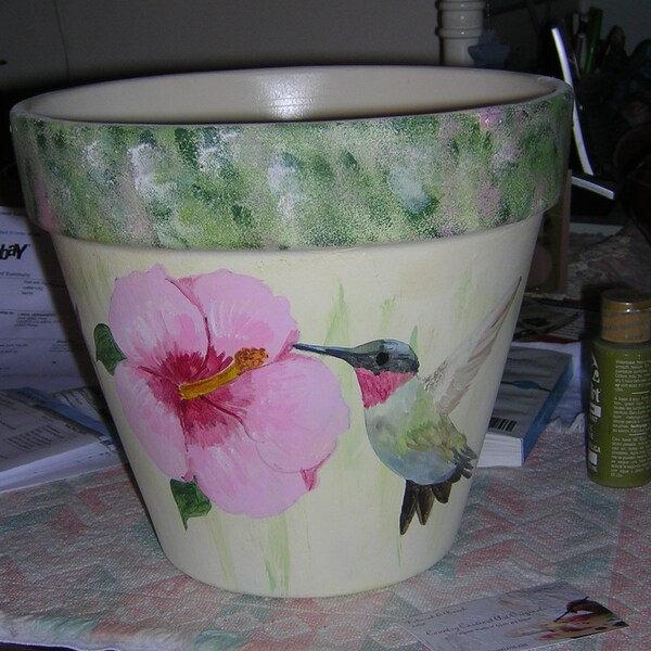 Painted Clay Pot - Etsy