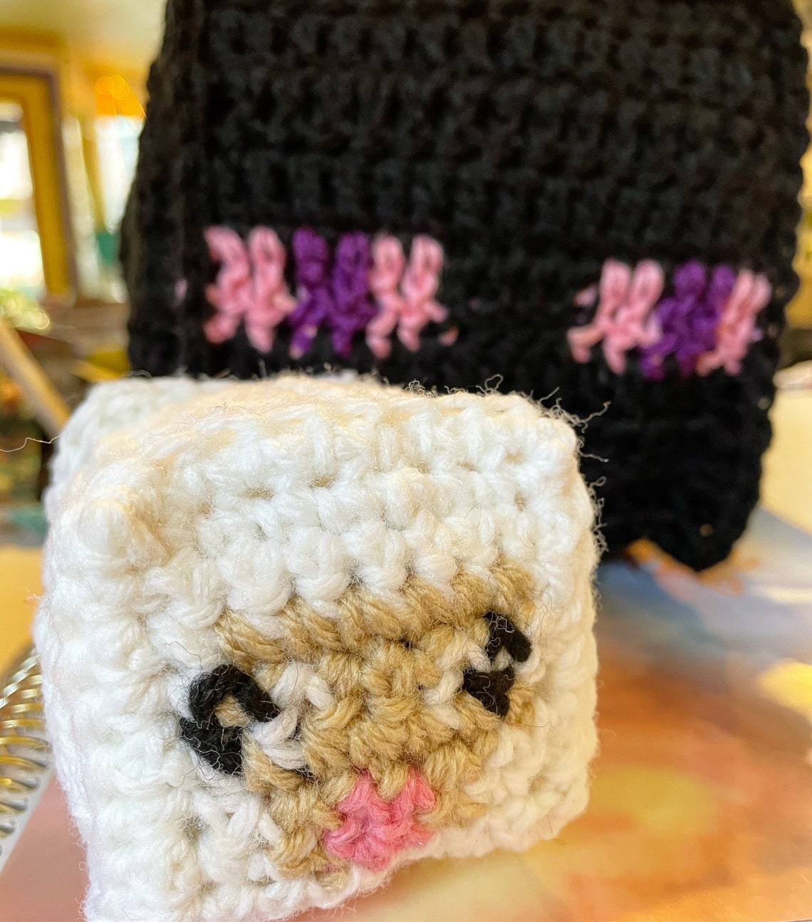 Minecraft Sheep Head Plushy, Handmade Crochet Block Toy - Etsy