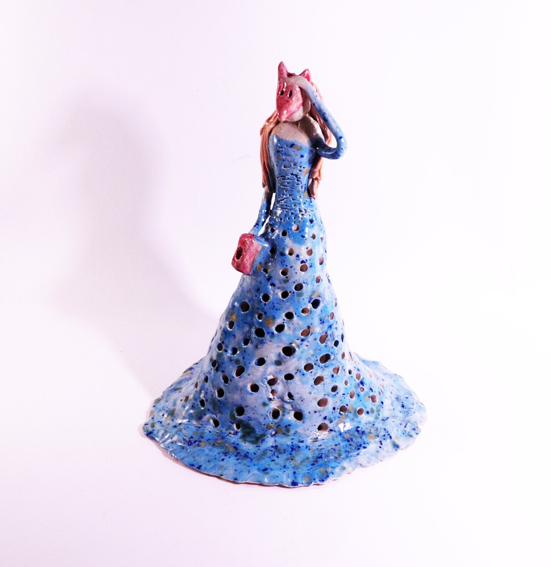 Foxy Lady Lantern, Ceramic Lantern, Handmade Lantern, Handmade Figurine ...