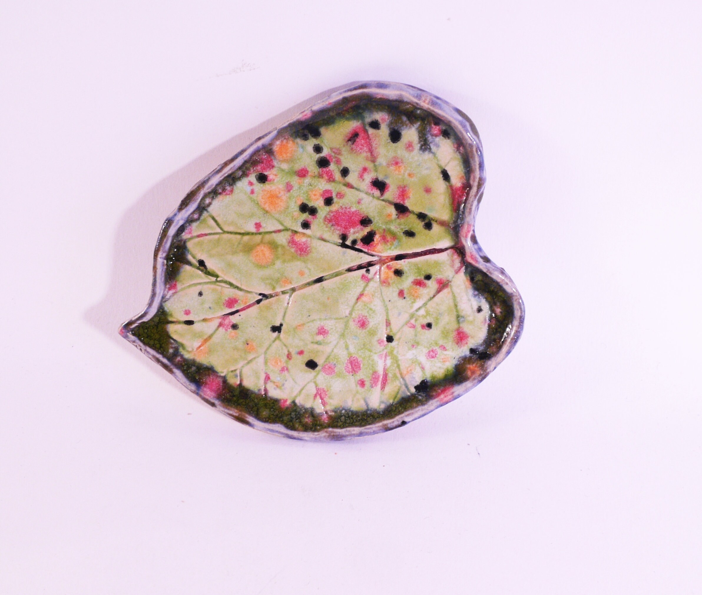 Ceramic Leaf, Colorful, Handmade, Natural Ceramic, Handformed, Pressed ...