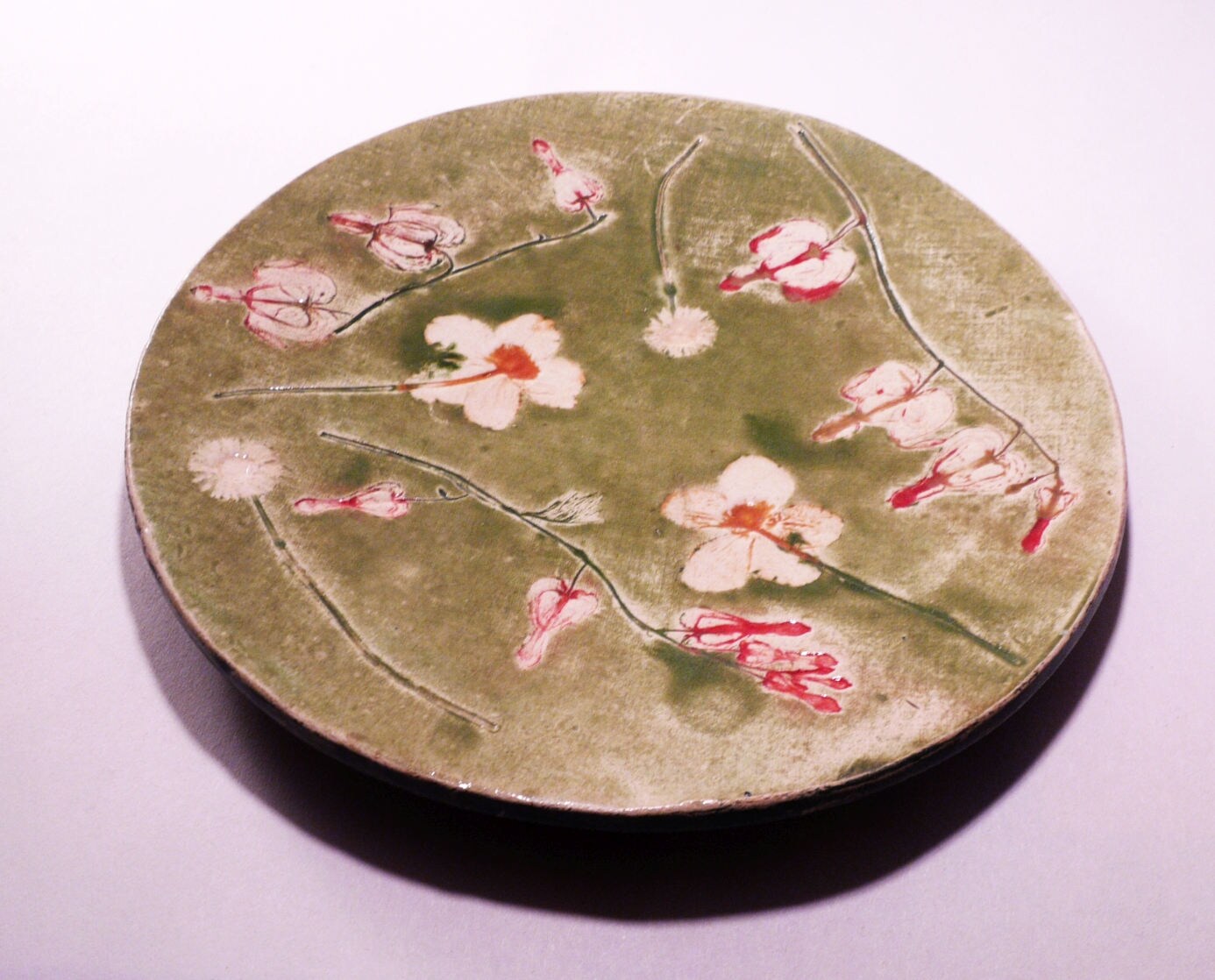 Ceramic Plate Spring Flowers, Pressed Leaves, Pressed Flowers, Handmade ...