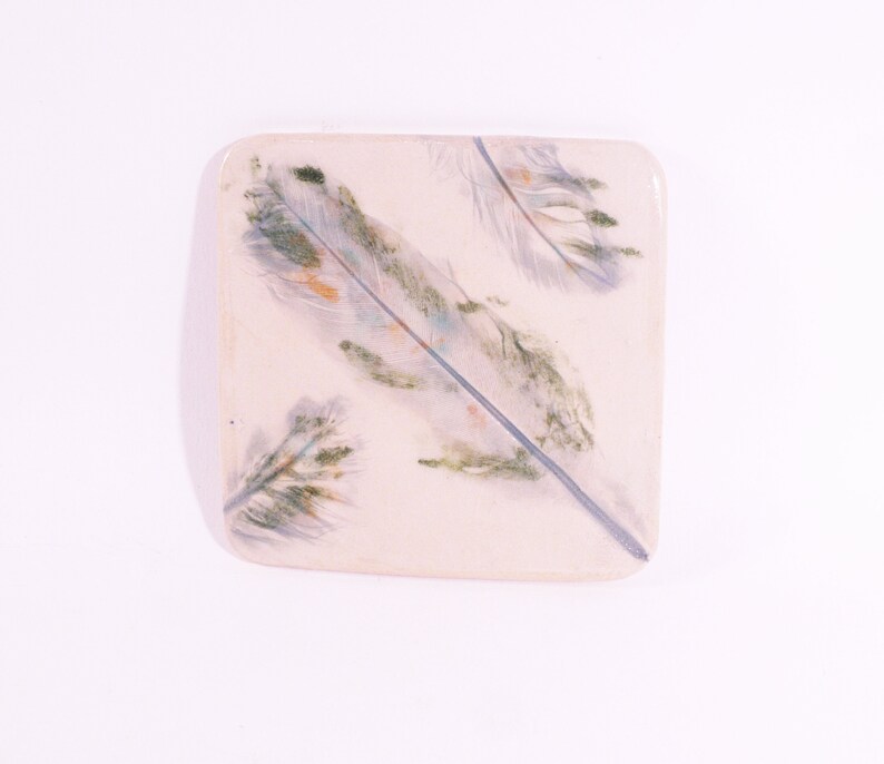 Feathers Tiles, Colorful Ceramic, Unique, Handmade Ceramic, Handformed ...