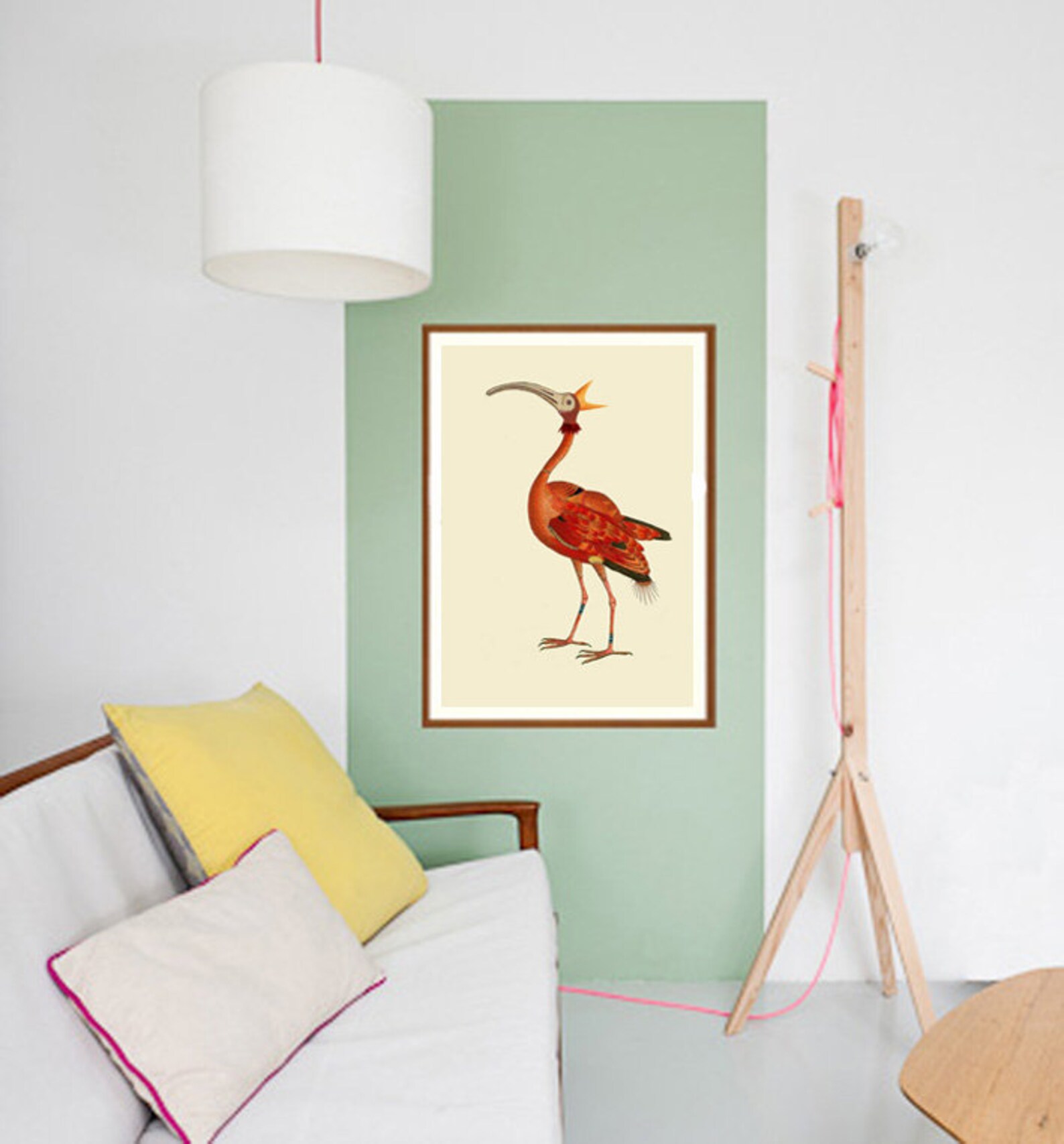 Red Bird Poster / Collage / Exotic Birds Art Print / Natural History ...
