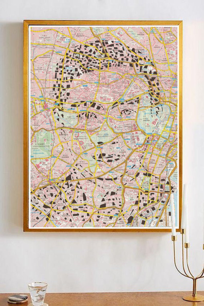 Yukio Mishima Papercut / Tokyo Map / Handmade Poster 50x70cm / - Etsy