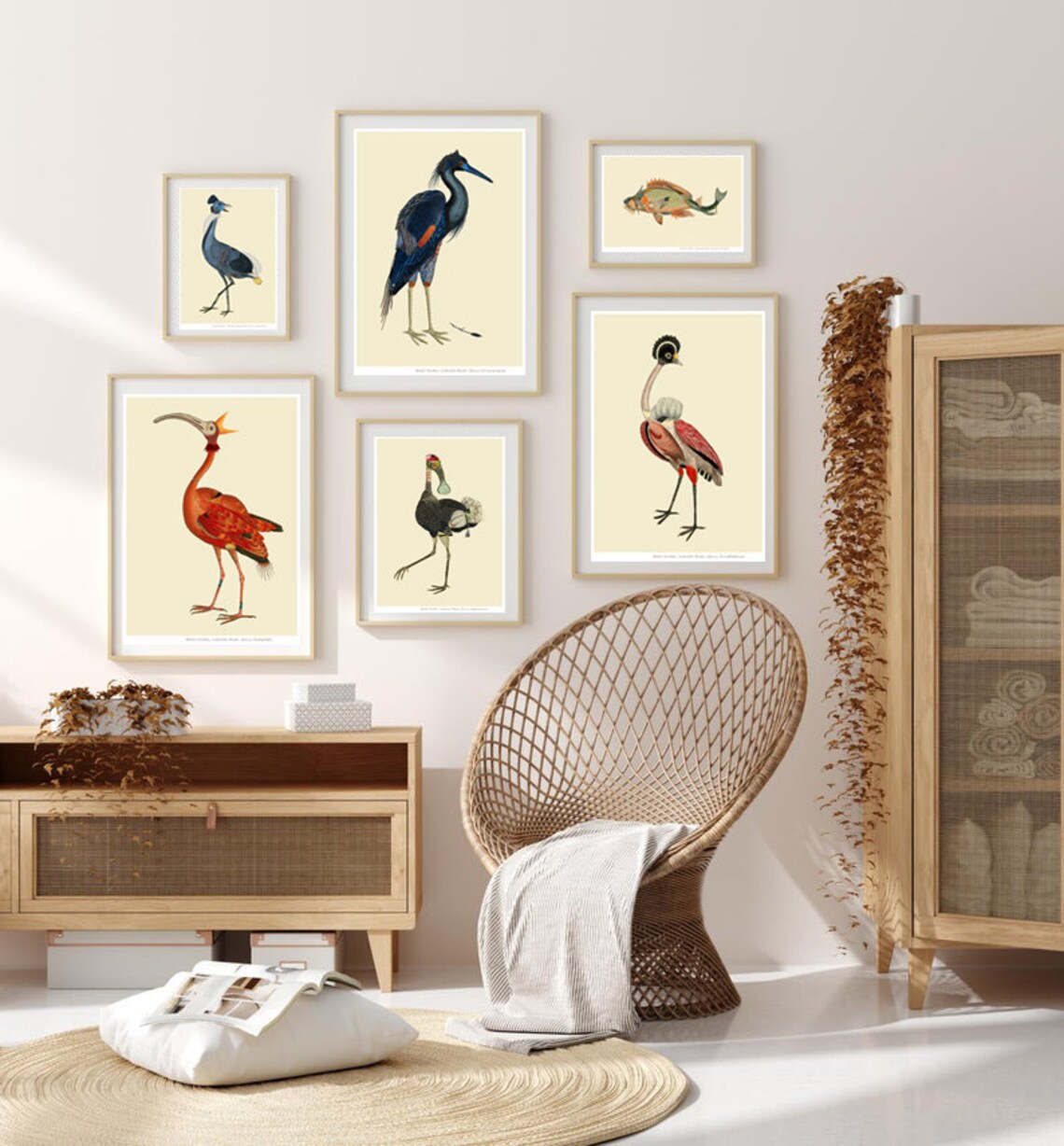 Bird Poster / Collage / Exotic Birds Art Print / Natural History ...