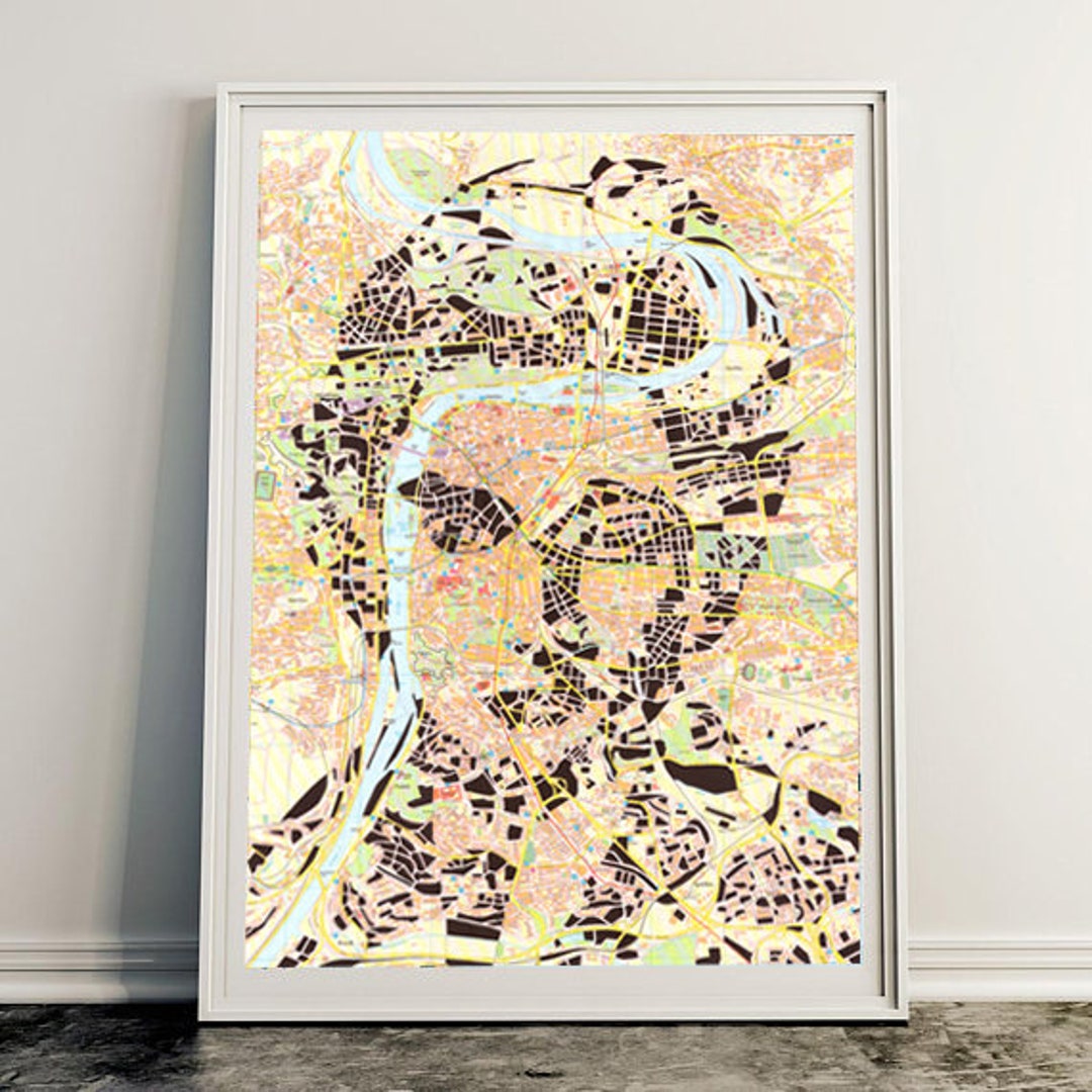 Franz Kafka Papercut / Prague Map / Hand Cut Map / Handmade Poster ...