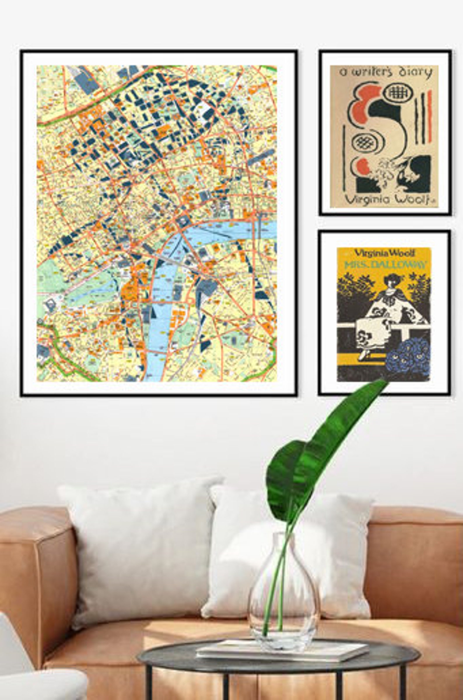 Virginia Woolf Poster / London Map / Literary Portraits / Famous ...