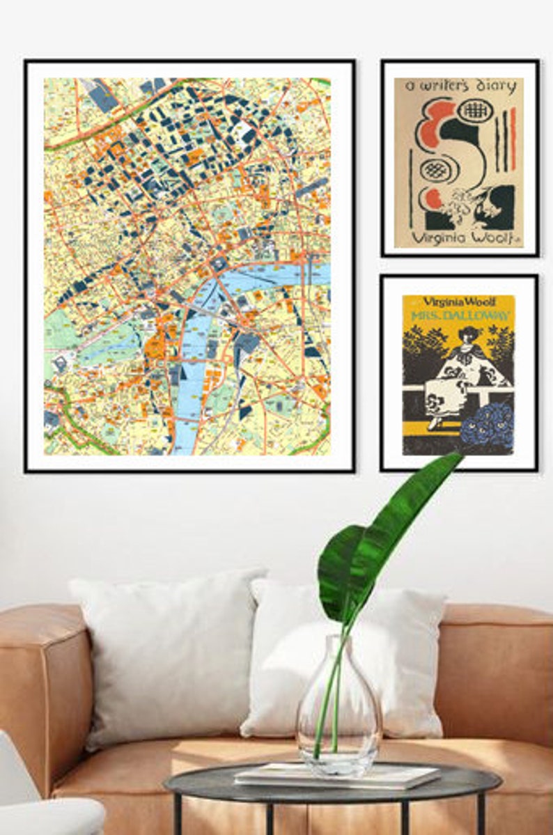 Virginia Woolf Poster / London Map / Literary Portraits / Famous ...