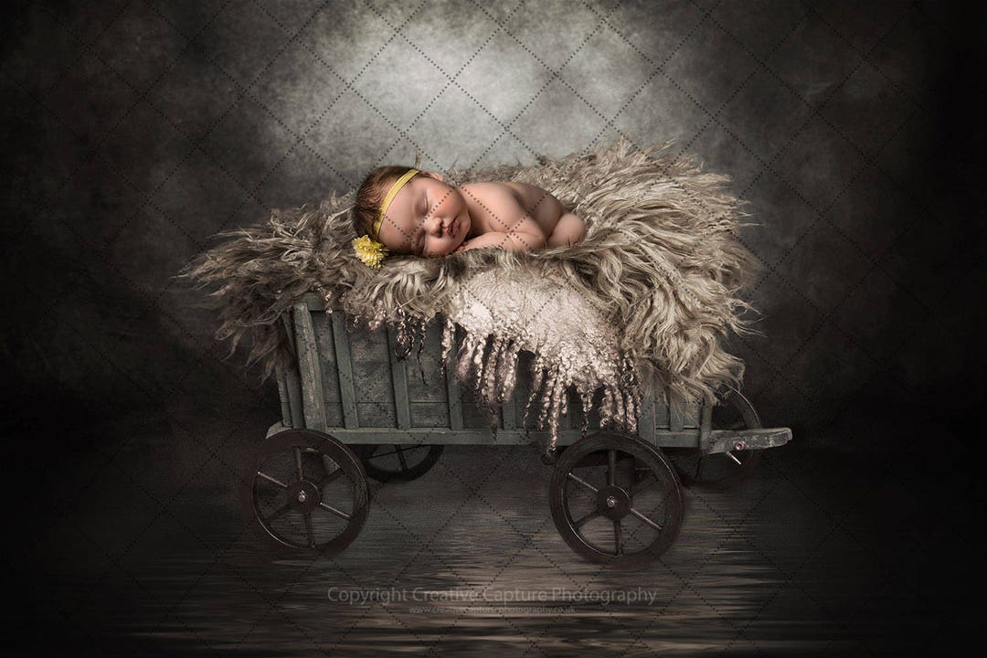 Newborn Digital Backdrop / Background / Vintage Cart / Girl or Boy - Etsy