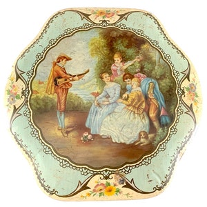 Rare Artisan Antique 1930s French Rococo Style Biscuit Tin. Elegant ...