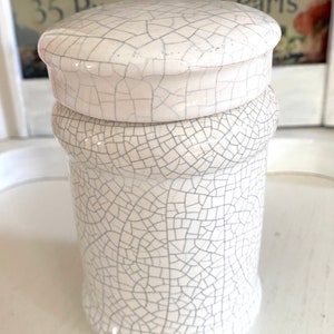 Vintage 1950s Fajance Crackele Lidded Apothecary Jar. AH Bogen - Etsy