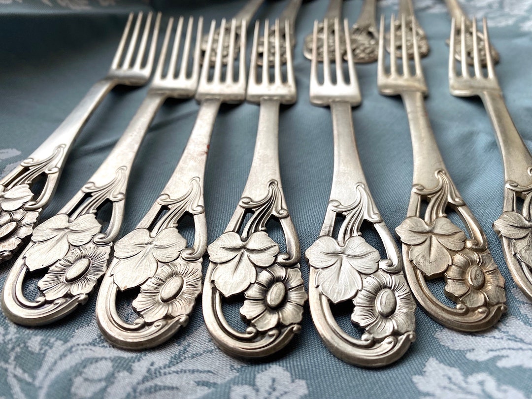 Art Nouveau Daisy Flower Motive Antique Axel Prip Danish Silverplate ...