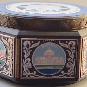 Vintage Russian Hexagon Shaped Music Box. Moscow Memorabilia Scenes of ...