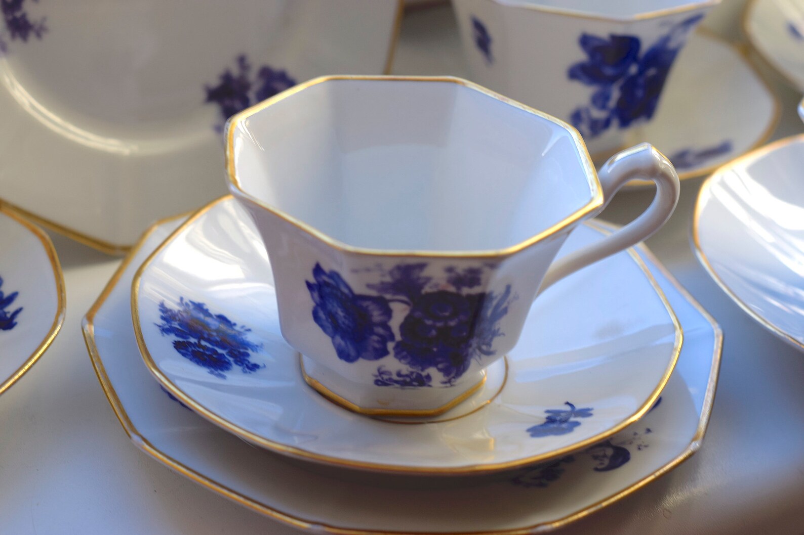 Vintage 1950s Angular Tea Cup and Saucer Set. Cake Plate - Etsy