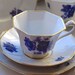Vintage 1950s Angular Tea Cup and Saucer Set. Cake Plate Option. Blue ...
