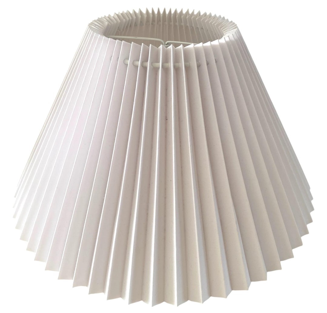 Pure White Pleated Lamp Shade. Vintage Scandinavian Style. Clip Frame ...