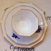 Vintage 1950s Angular Tea Cup and Saucer Set. Cake Plate Option. Blue ...
